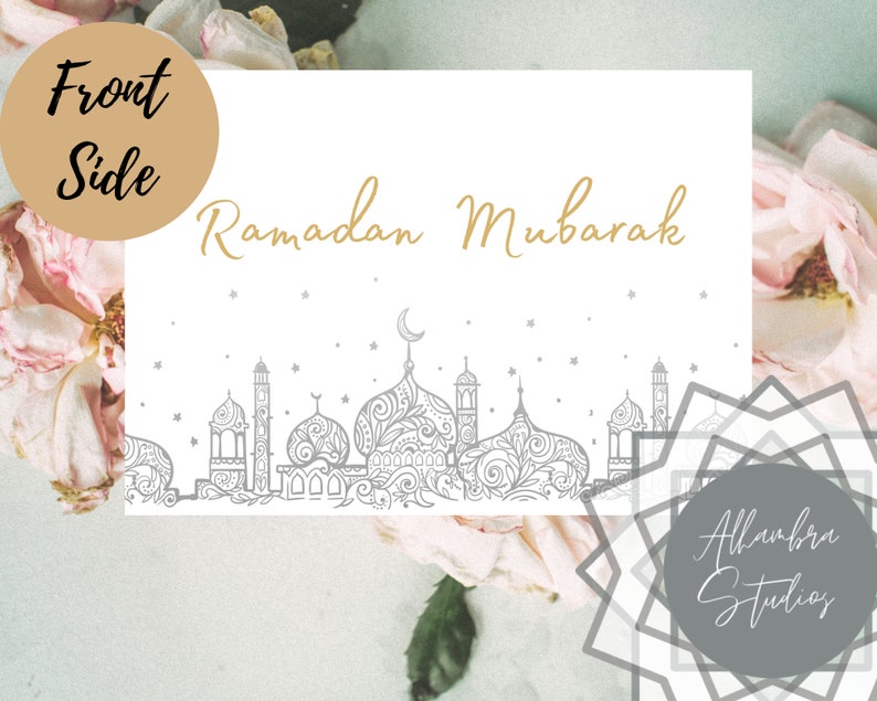 Printable Ramadan Mubarak Card Download | Greeting Card Ramadan Gift ...