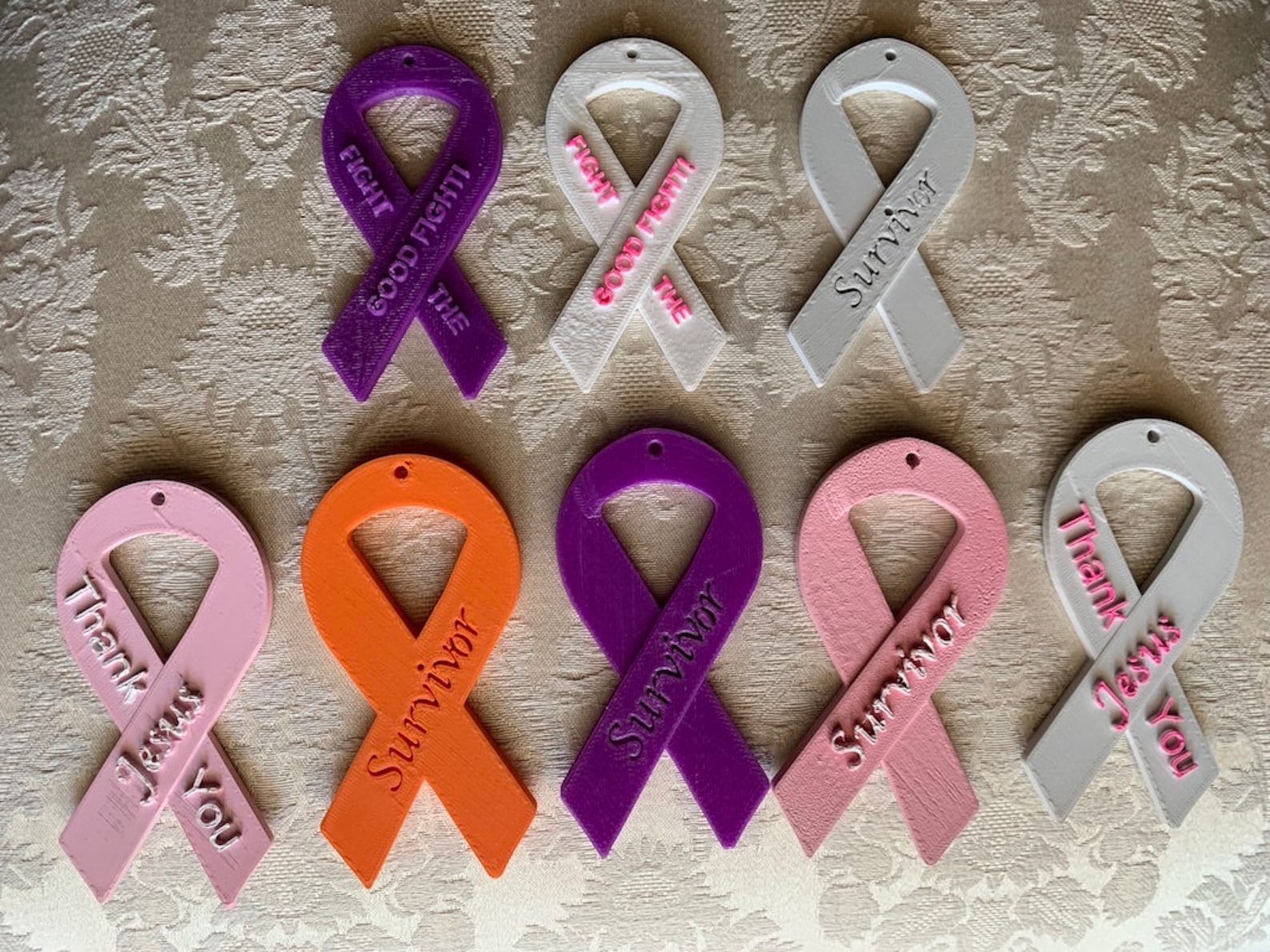 Custom made 3D Cancer Survivor and Fighter Ribbons multi color | Etsy