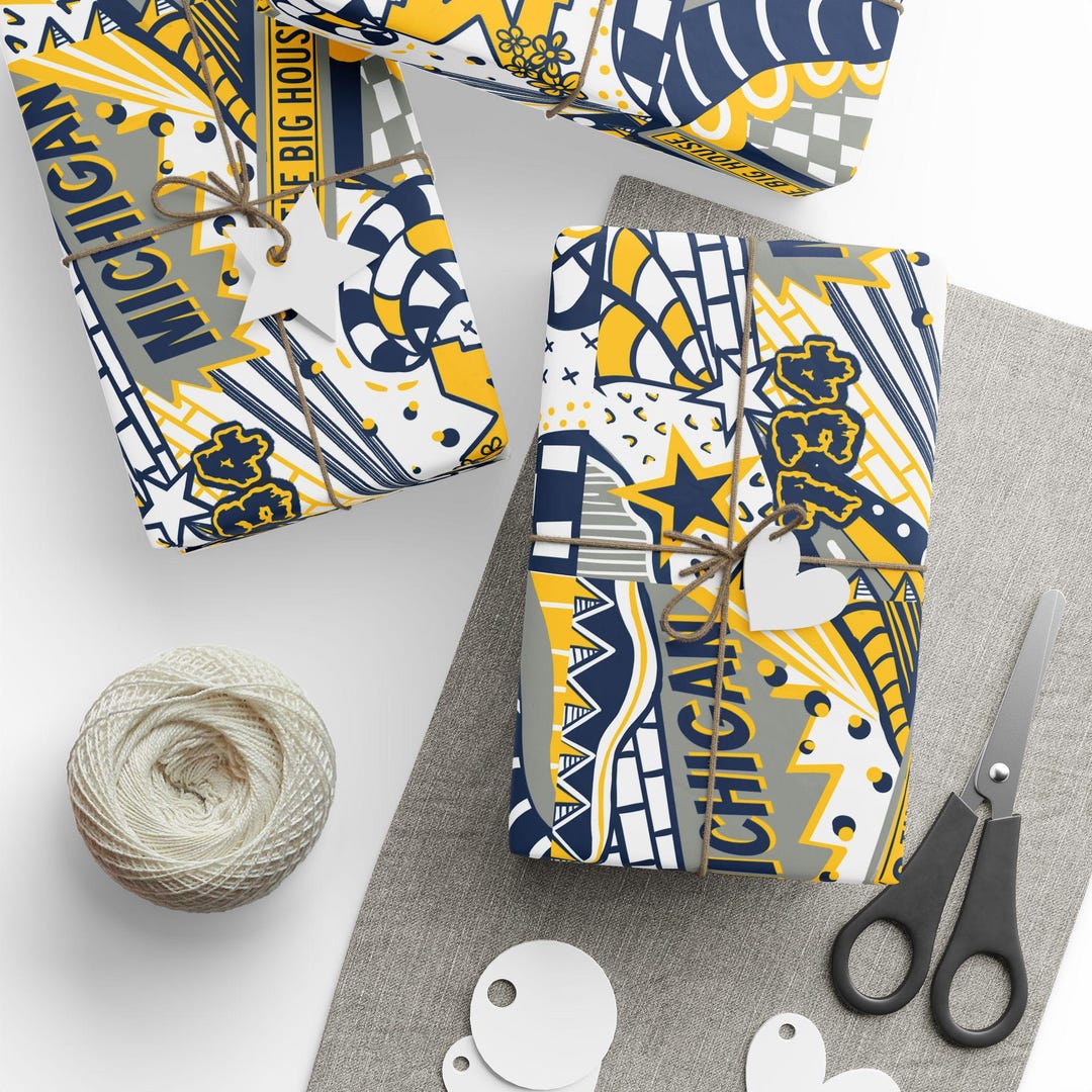 Michigan Inspired Wrapping Paper, Gift Wrap Roll, Holiday Present ...