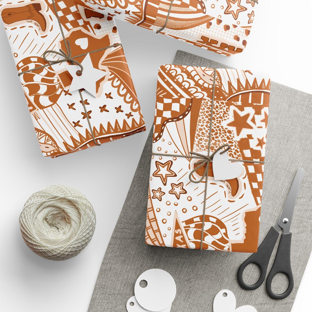 Texas Wrapping Paper, Holiday Wrapping Paper, Christmas Gift, Birthday ...