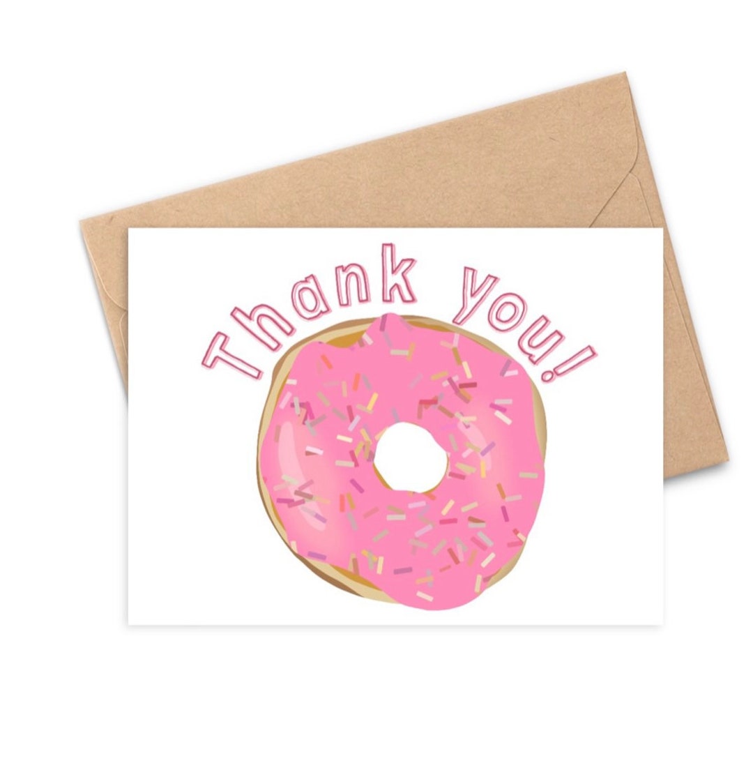 Thank You Donut Greeting Card, Thank You Card, Unique Thank You Card ...