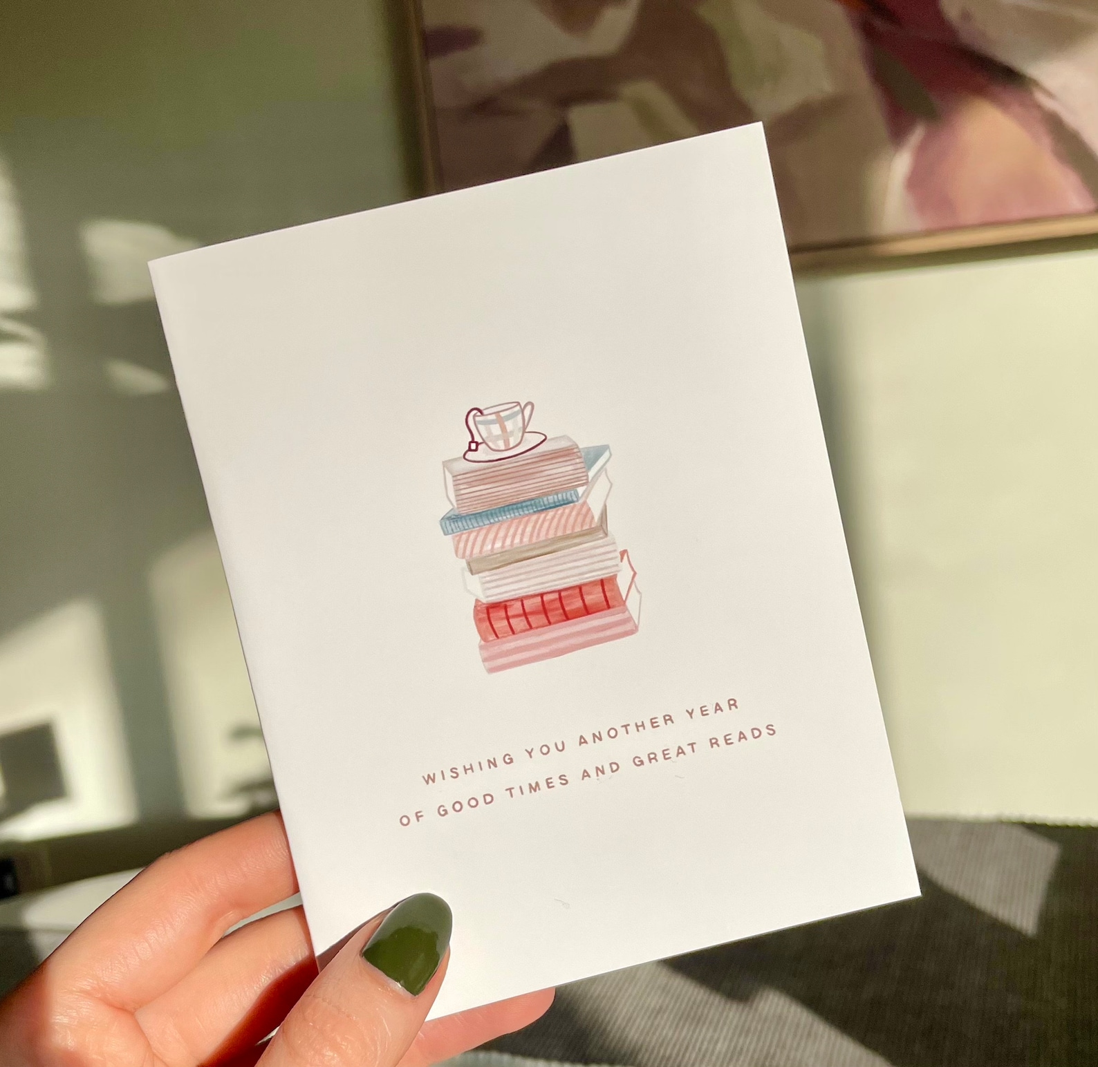 Book Lover Birthday Card, Hand Drawn, Eco Friendly, Birthday Greeting ...