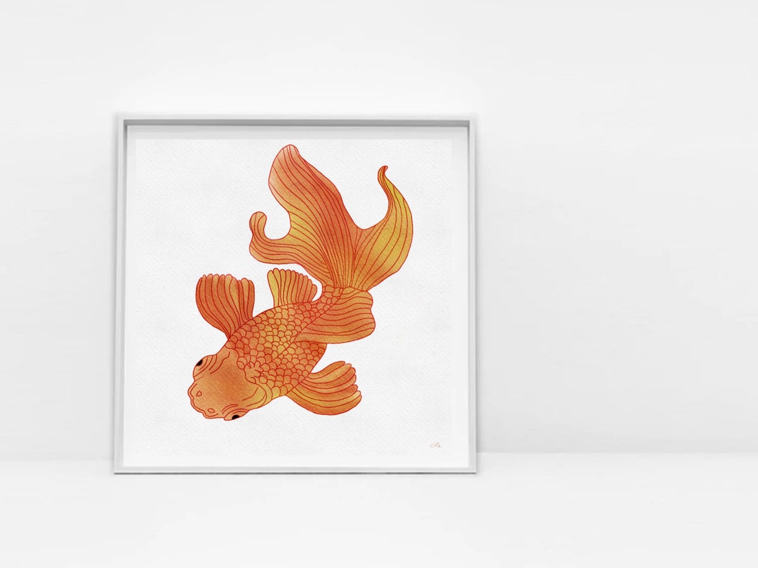 Goldfish Art Print,art Print,digital Art,digital Drawing,art Print ...