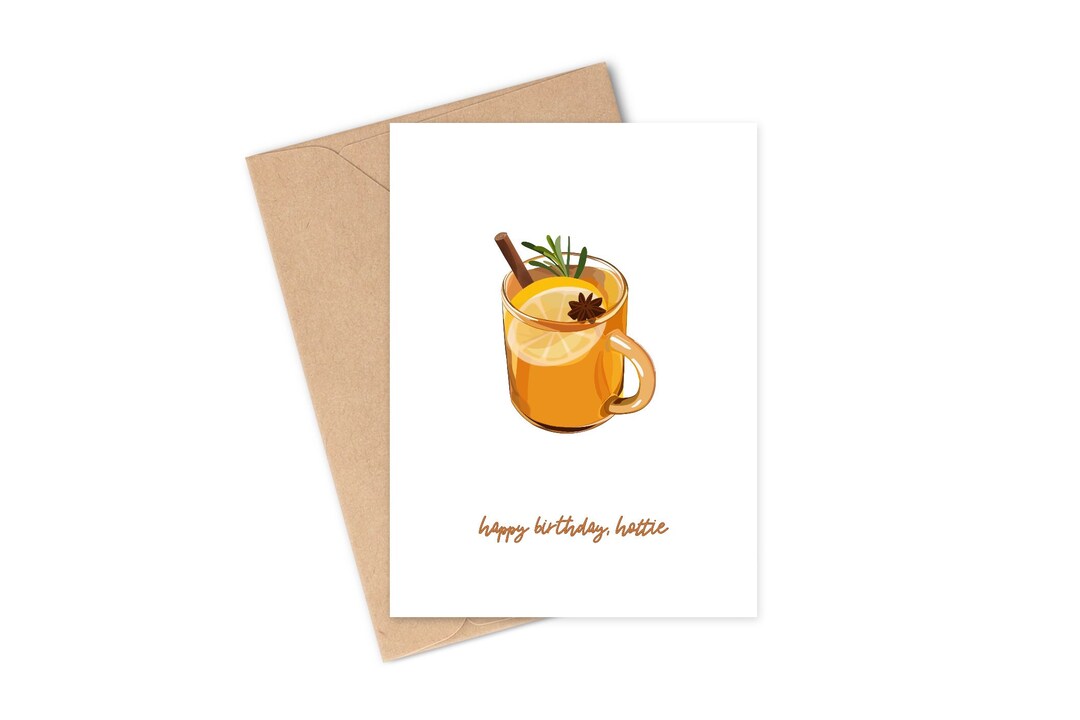 Hot Toddy Birthday Greeting Card, Cocktail Card, Unique Birthday Card ...