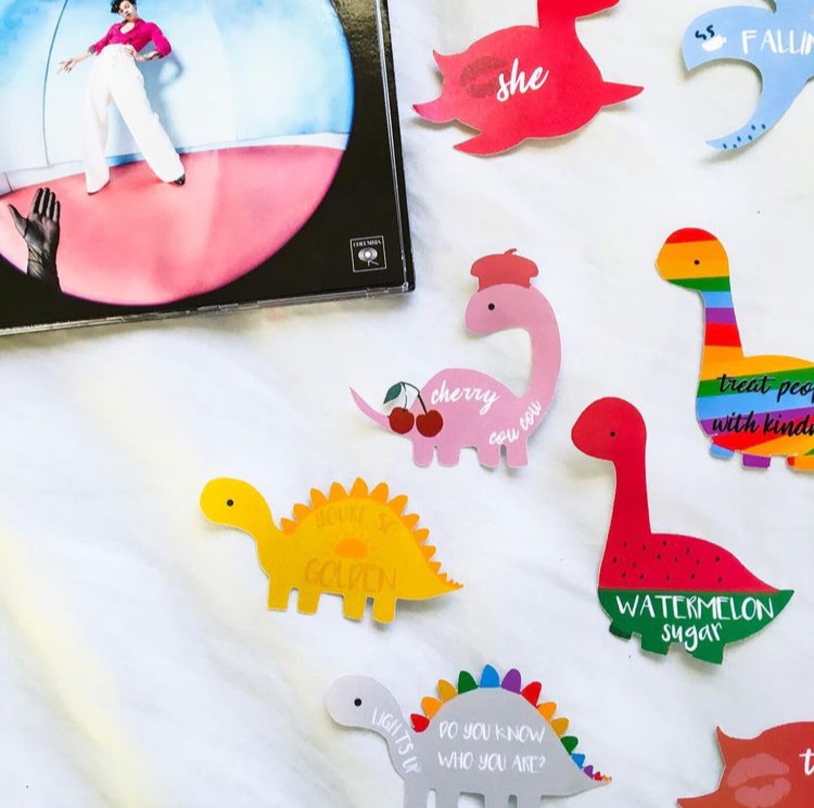 Fine Line Dinosaur Stickers - Etsy