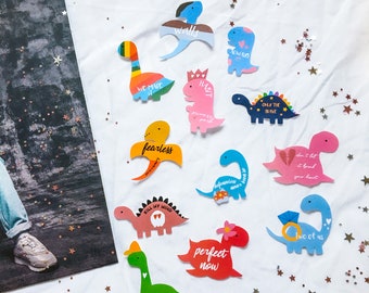 Fine Line Dinosaur Stickers | Etsy