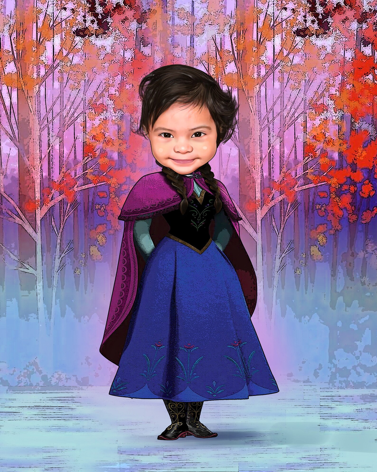 Custom Princess Portrait From Photo, Personalized Superhero Gift ...