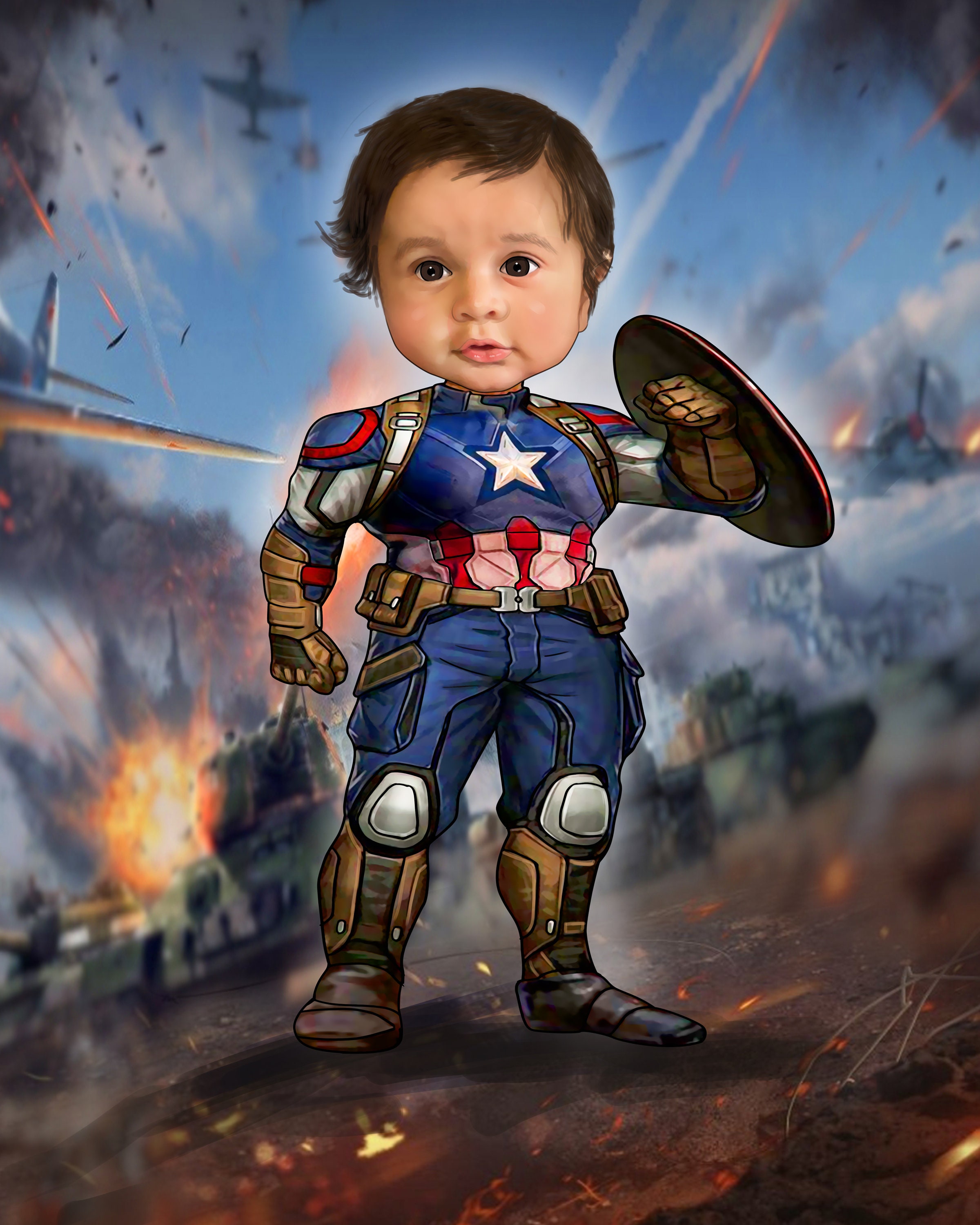 Custom Superhero Portrait From Photo, Unique Gift for Kids (digital ...