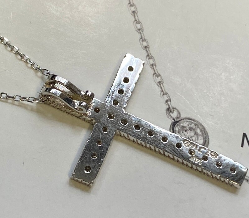 0.35カラット天然ダイヤモンドクロスペンダントネックレス14K 0.35カラット天然ダイヤモンドクロスペンダントネックレス14K