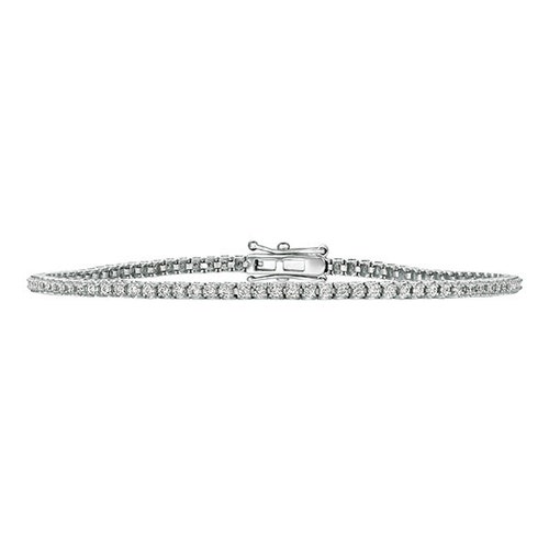 2 00 Carat Natural Diamond Tennis Bracelet G H Si 14k White Etsy