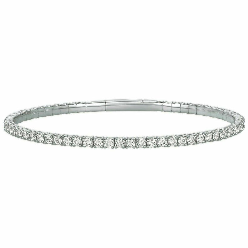 3 00 Carat Natural Diamond Flexible Tennis Bracelet G Si 14k Etsy