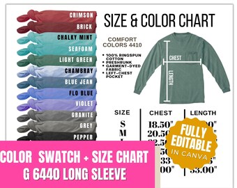 Comfort Color Chart Png - Etsy