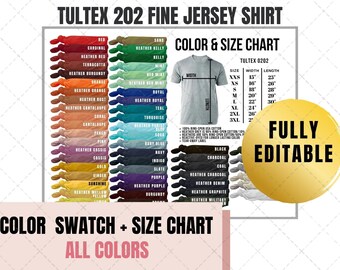 Color Chart Tultex 202 - Etsy