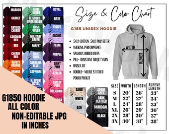 Hoodie Size Chart | Etsy