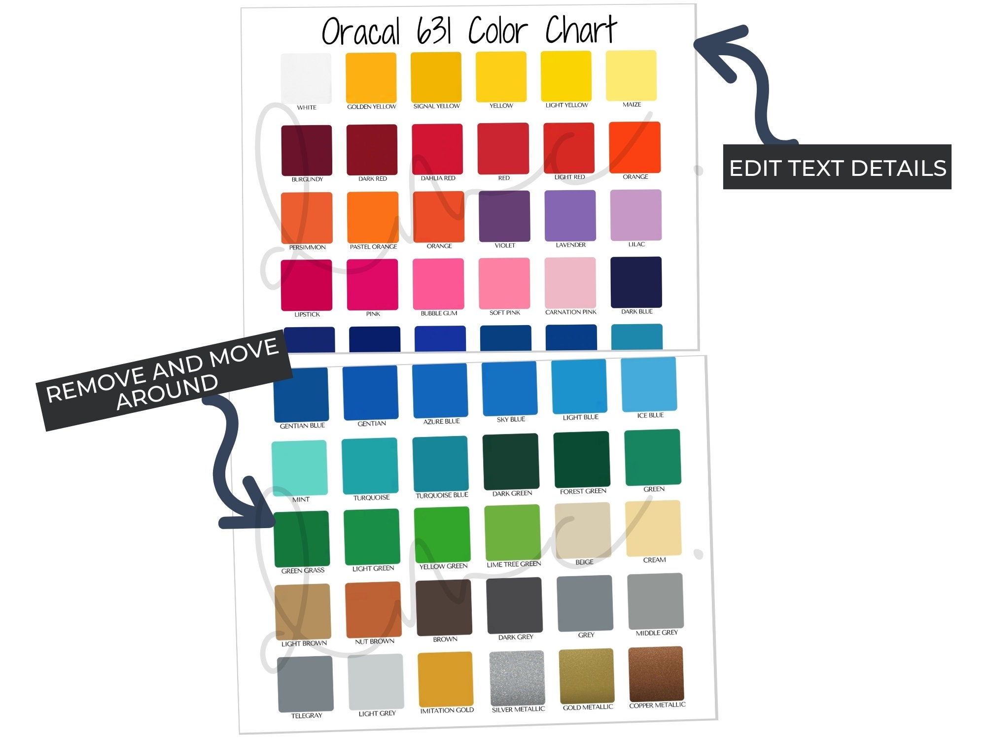 Oracal 631 Color Chart