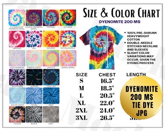 Dyenomite 200ms Color Chart - Etsy