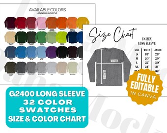 Gildan G240 Color Chart - Etsy