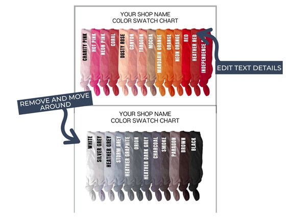 Womens Shirt Color Chart ALL COLORS Anvil 880 Color Swatch Chart Ladies ...