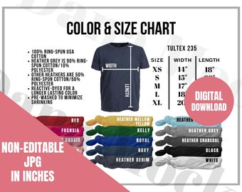 Tultex 235 Size Chart - Etsy