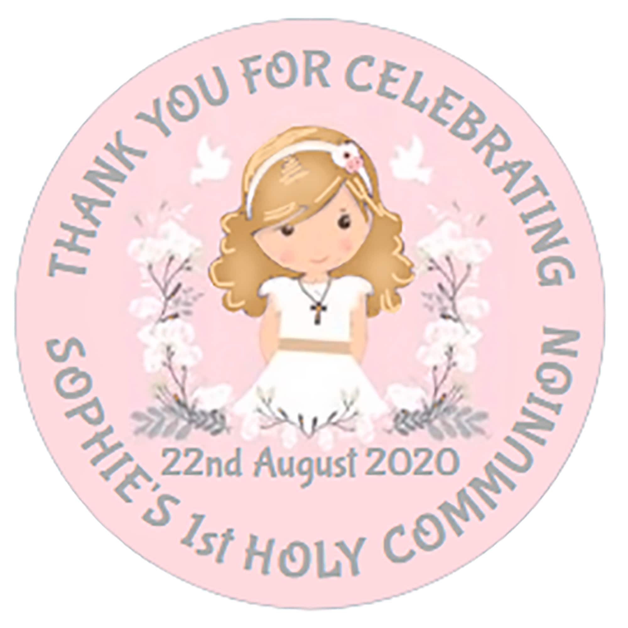48 Personalised Stickers for 1ST COMMUNION Party Bags Favour | Etsy