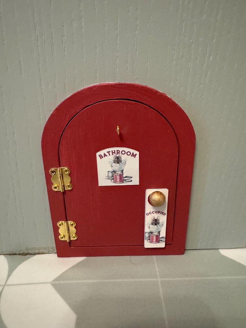 Enchanting PERSONALISED Wooden Mouse Door and Accessories 3D 12cm X 9cm ...
