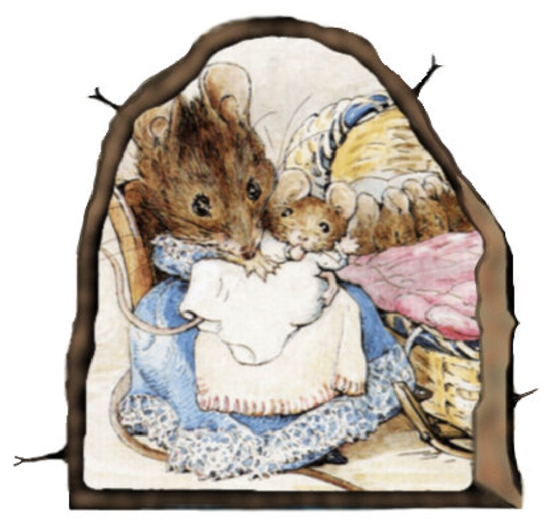 Cute Mouse in a Hole Transparent Vinyl Decal "trompe L'oeil" 2.75" X 2. ...