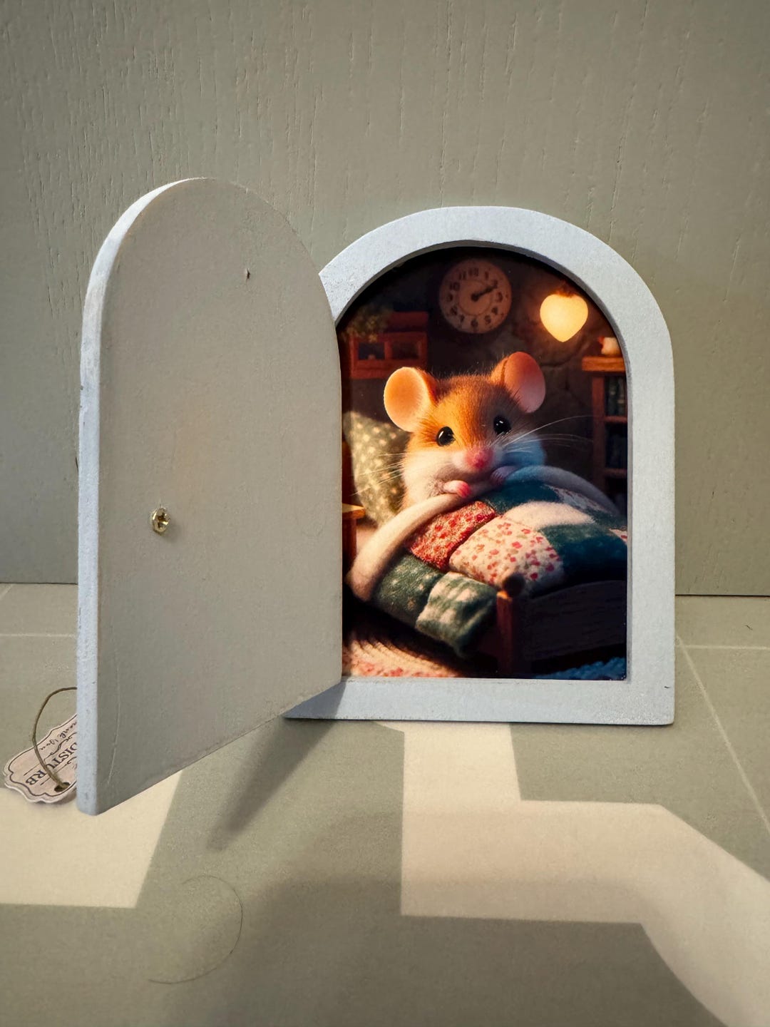 Enchanting PERSONALISED Wooden Mouse Door and Accessories 3D 12cm X 9cm ...