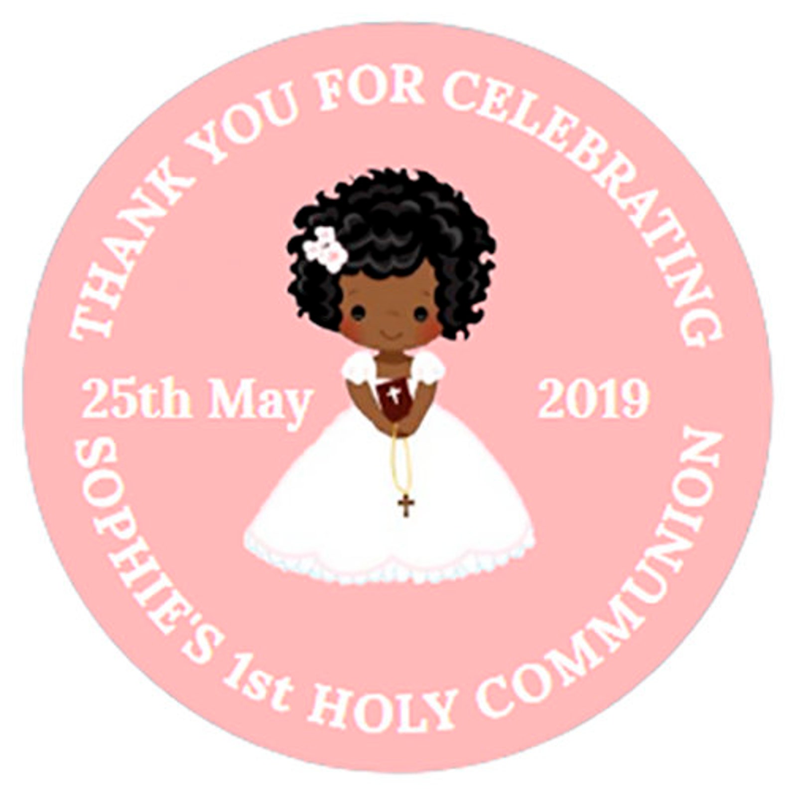 48 Personalised Stickers for 1ST COMMUNION Party Bags, Favour Boxes Etc ...