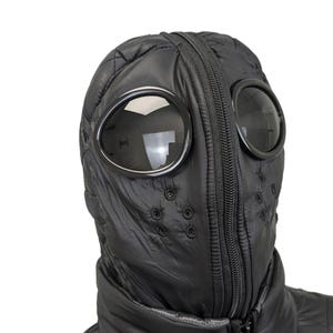 Men's Quilted Jacket: Detachable Goggle Hood, Windproof Coat - Etsy