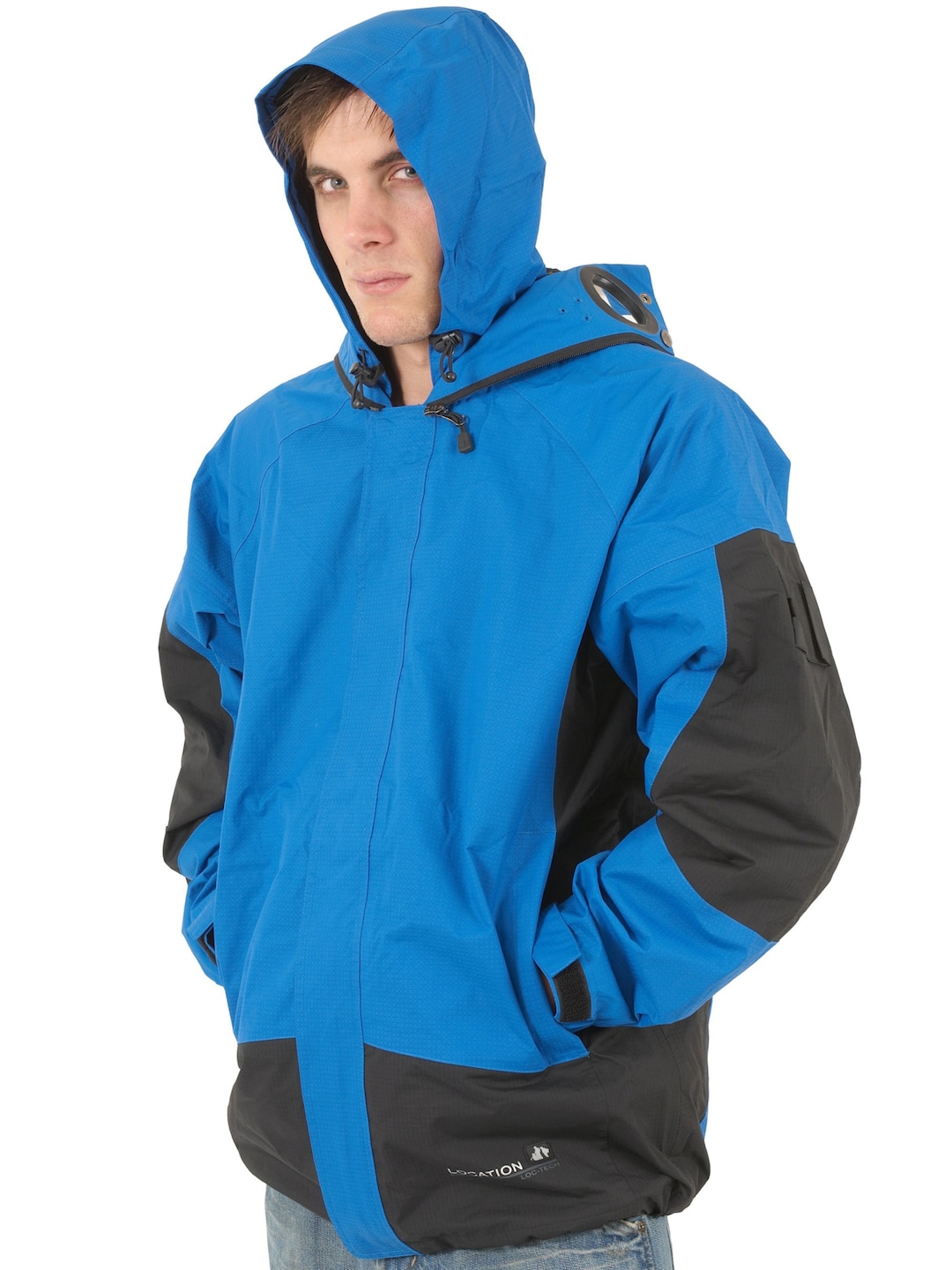 Mens Goggle Rain Hooded Jacket Technical Waterproof Coat Men JKT ...