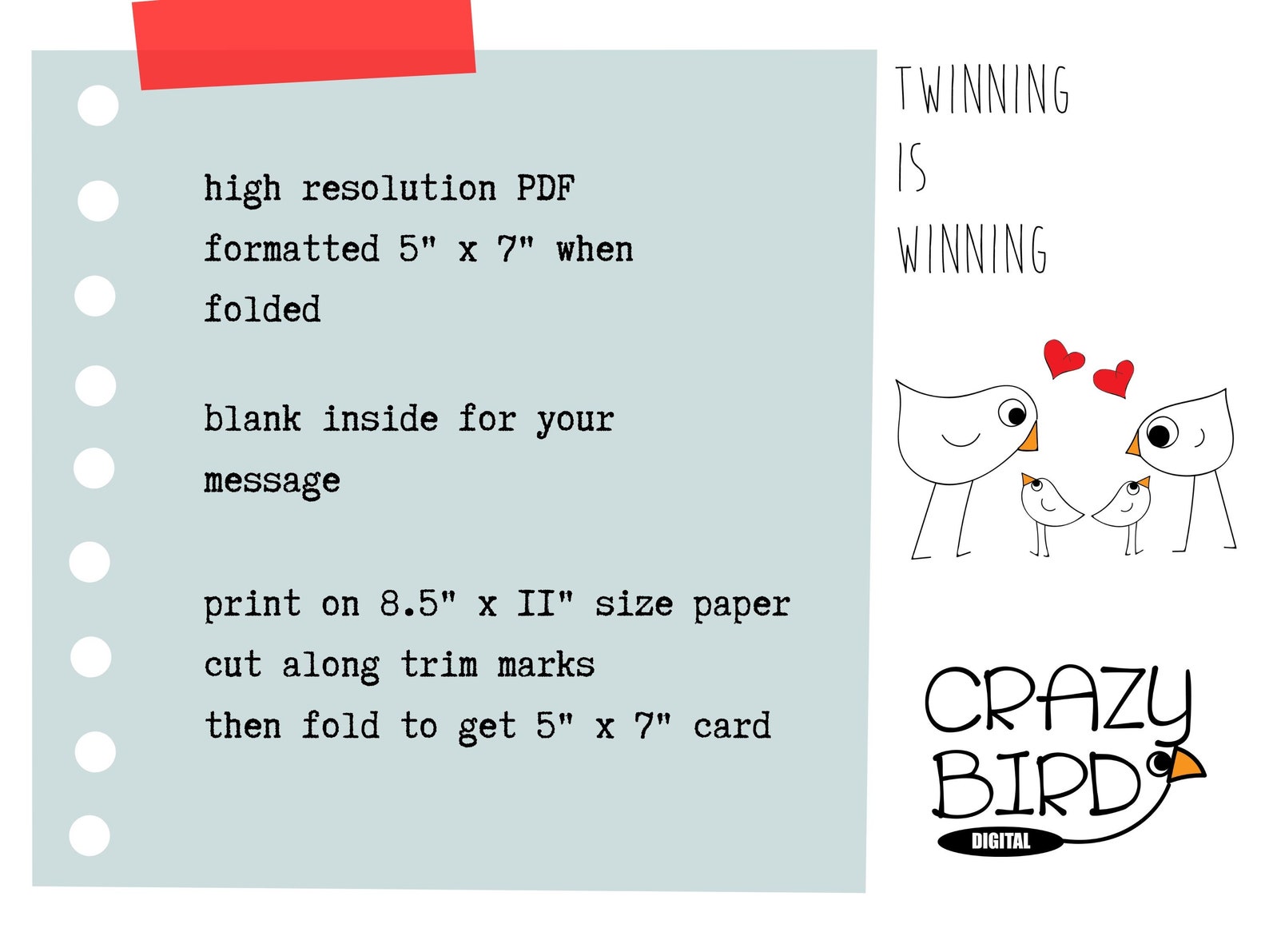 New Baby Twins Card-welcome Twins Card-twins Congratulations Card-baby ...