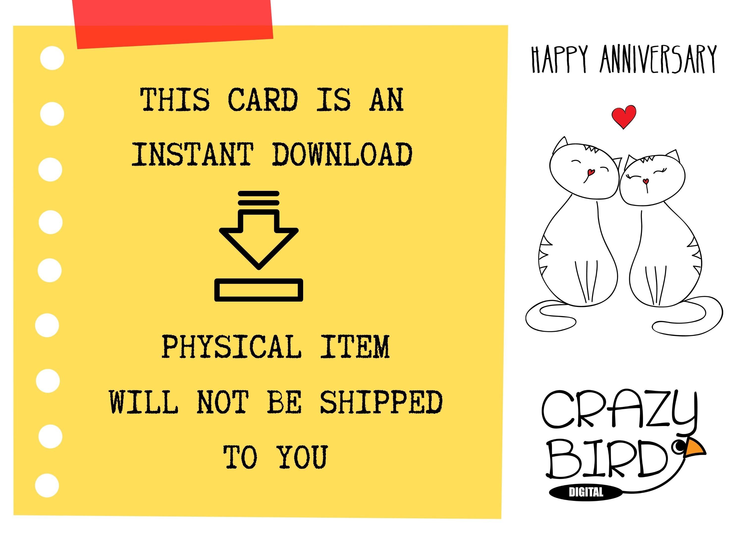 Printable Anniversary Card With Cats Printable Anniversary Card For printable-anniversary-card-with-cats-printable-anniversary-card-for