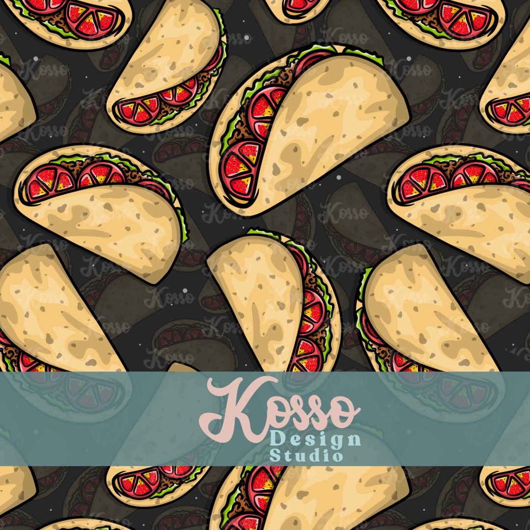 Taco Seamless Design - Digital Surface Pattern for Printing - Design ...
