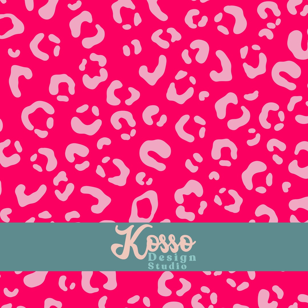 Neon Pink Leopard Print Seamless Design - Digital Surface Pattern for ...