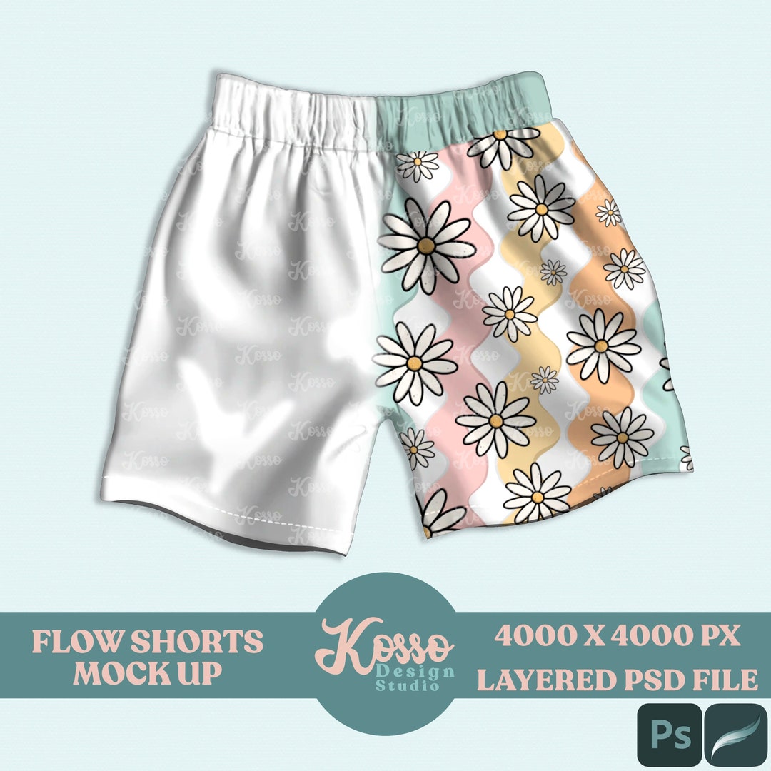 Realistic Flowing Shorts Mock up - Procreate and Photoshop Customisable ...