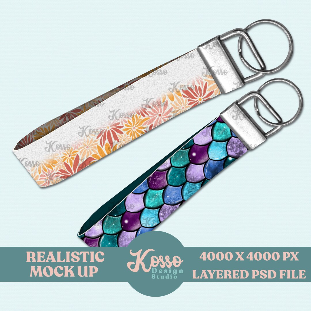 Realistic Fabric Key Fob Mock up - Procreate and Photoshop Customisable ...