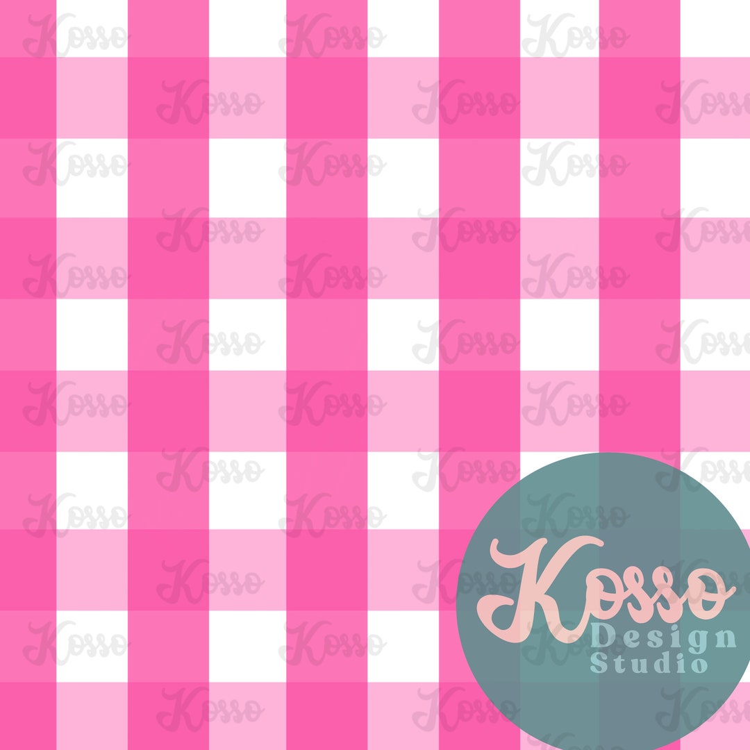 Pretty Hot Pink Gingham Seamless Design - Digital Surface Pattern for ...