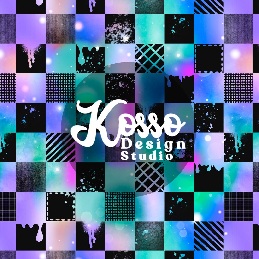 Neon Checks Seamless Design - Digital Surface Pattern for Printing ...