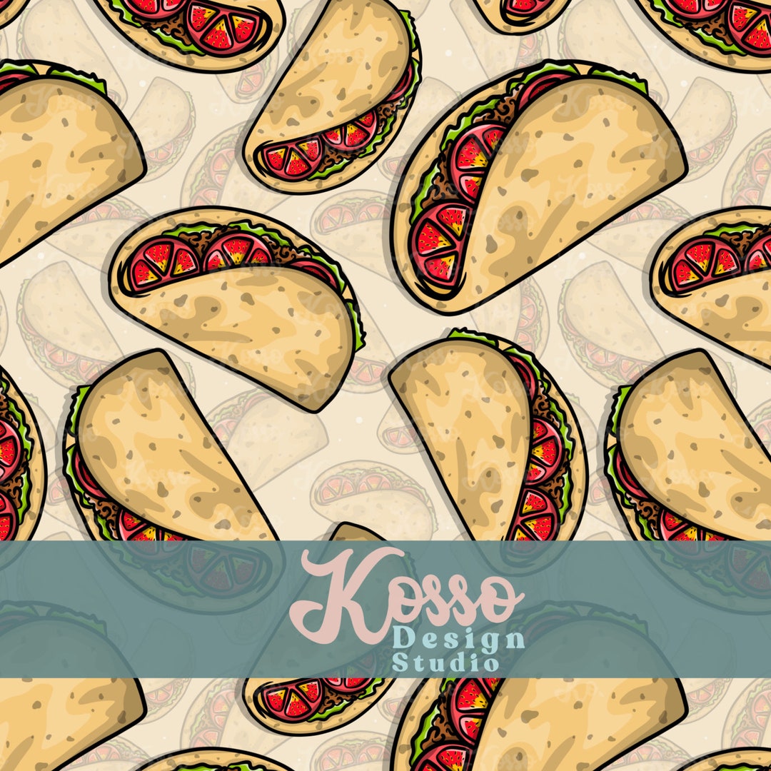 Taco Seamless Design - Digital Surface Pattern for Printing - Design ...
