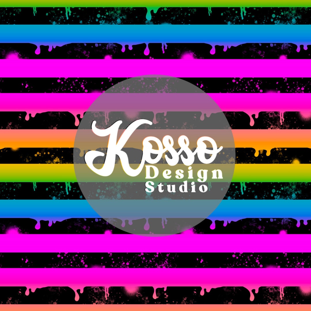 Neon Drip Stripe Seamless Design - Digital Surface Pattern for Printing ...