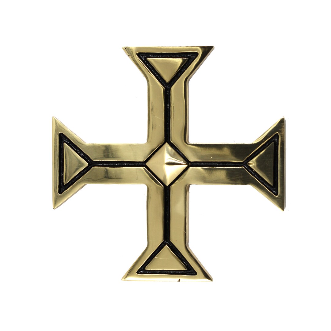 Solid Brass Roman Cross – Gold Colored Coated Finish, Order of Christ ...