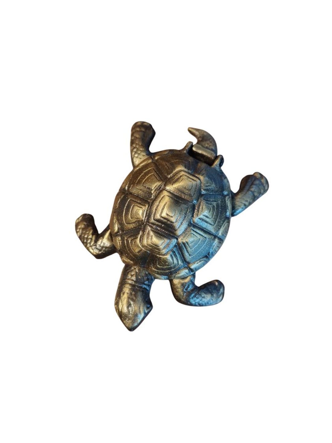 Solid Brass Turtle Ashtray - Antique Bronze and Oxide Black Coated ...