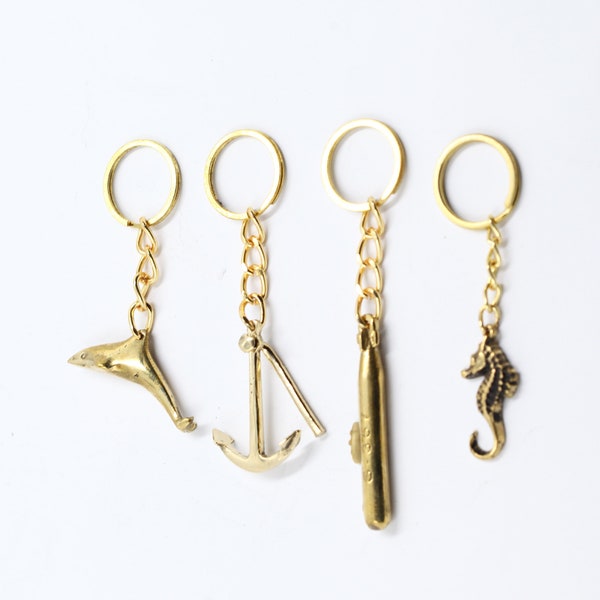 Brass Anchor Keychain - Etsy
