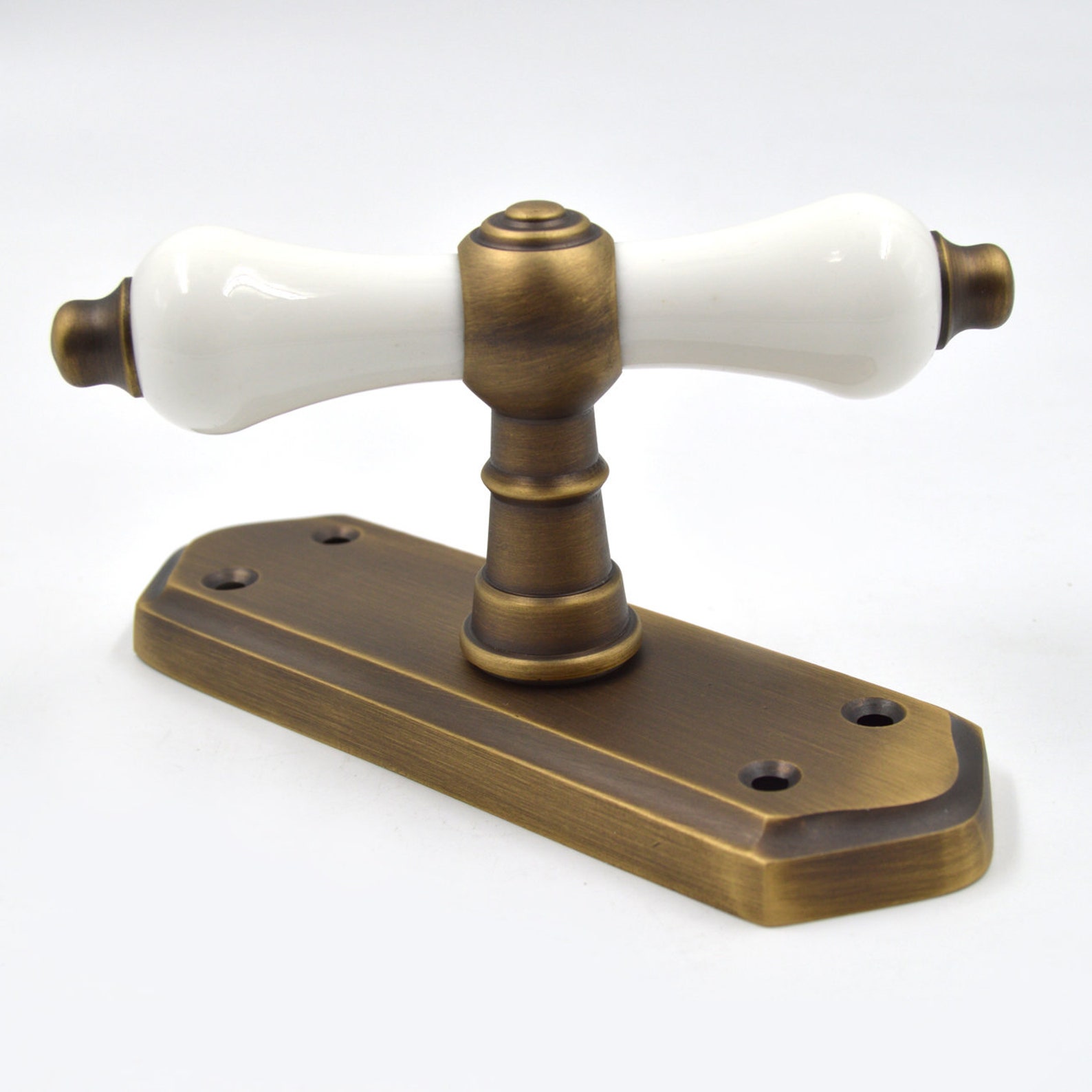 Vintage Window Handle Retro T Shape Ceramic Solid Brass Traditional ...