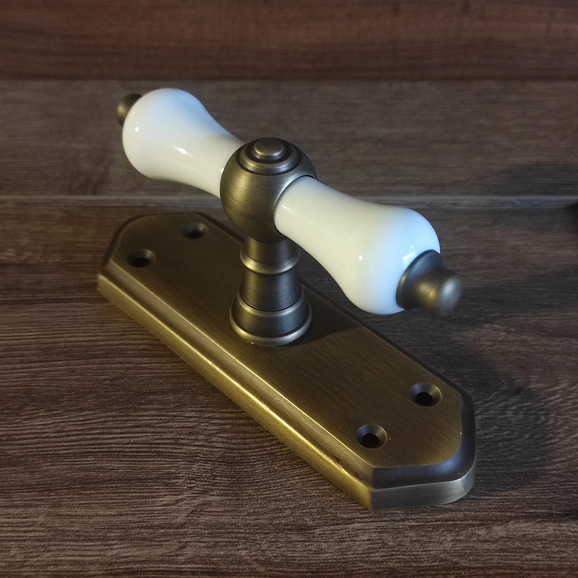 Vintage Window Handle Retro T Shape Ceramic Solid Brass - Etsy