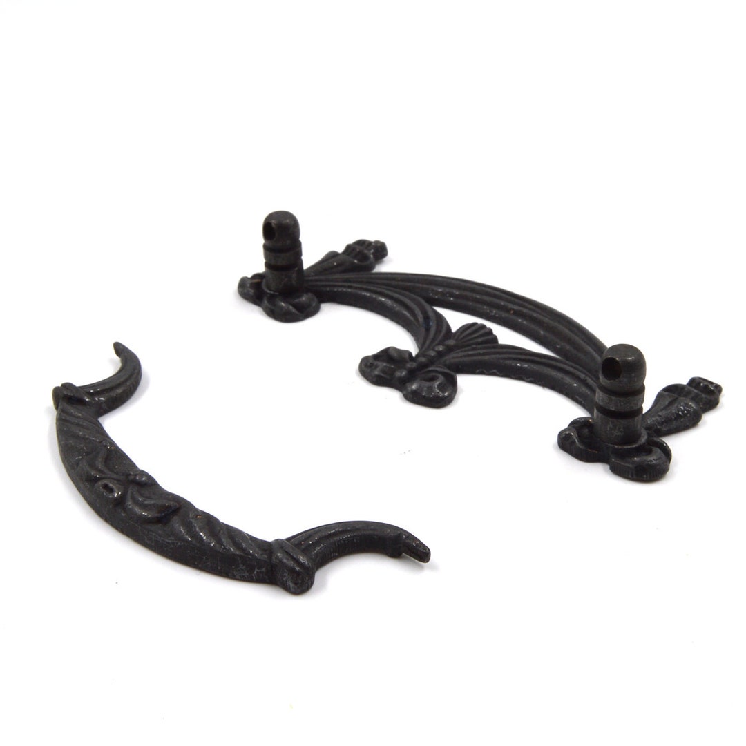 Handmade Solid Brass Swing Drawer Pulls With Oxide Black Coated Finish ...