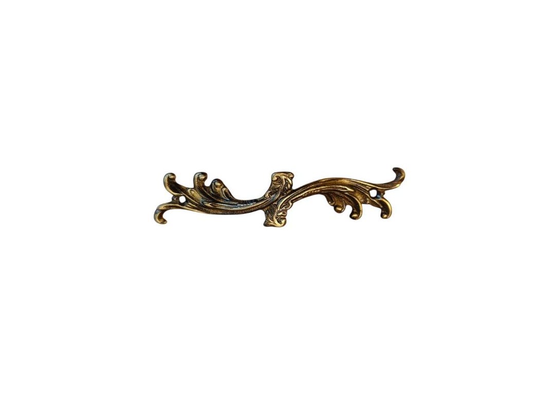 Solid Brass Baroque Wave Drawer Pull - Antique Bronze & Oxide Black ...