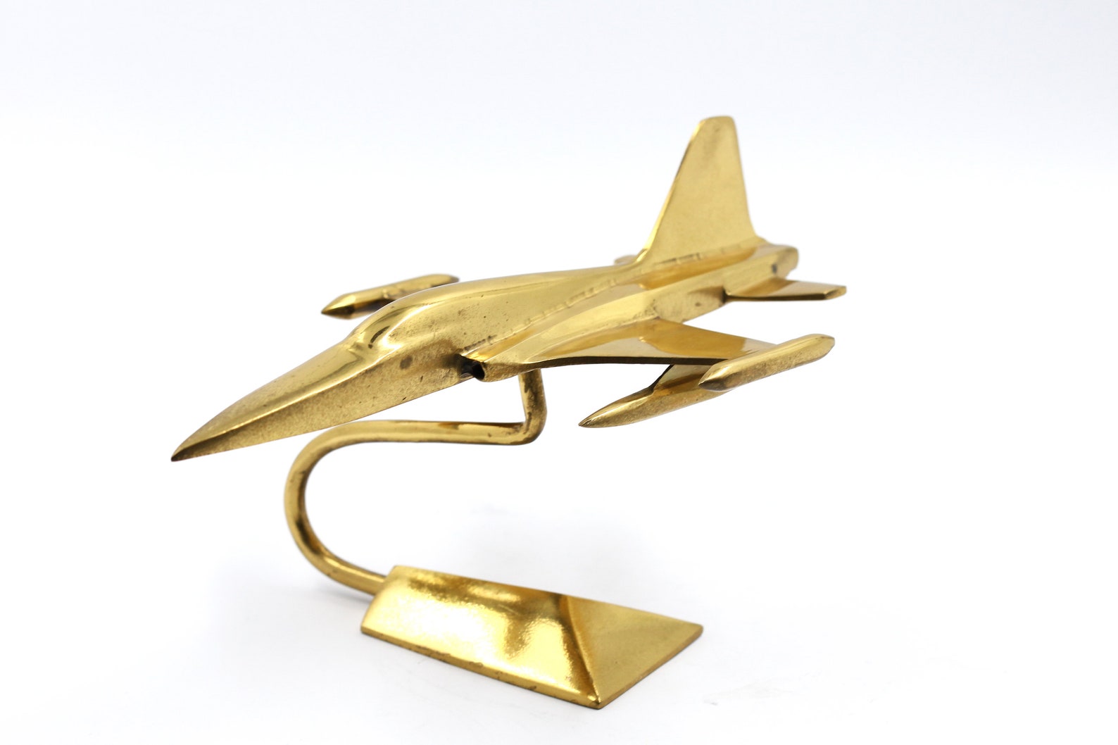 Solid Brass Fighter Jet Statue – F5 Military Navy Jet, 3.1 Lbs ...