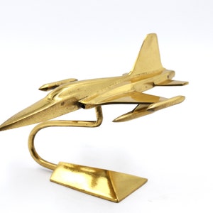 Solid Brass Fighter Jet Statue – F5 Military Navy Jet, 3.1 Lbs ...