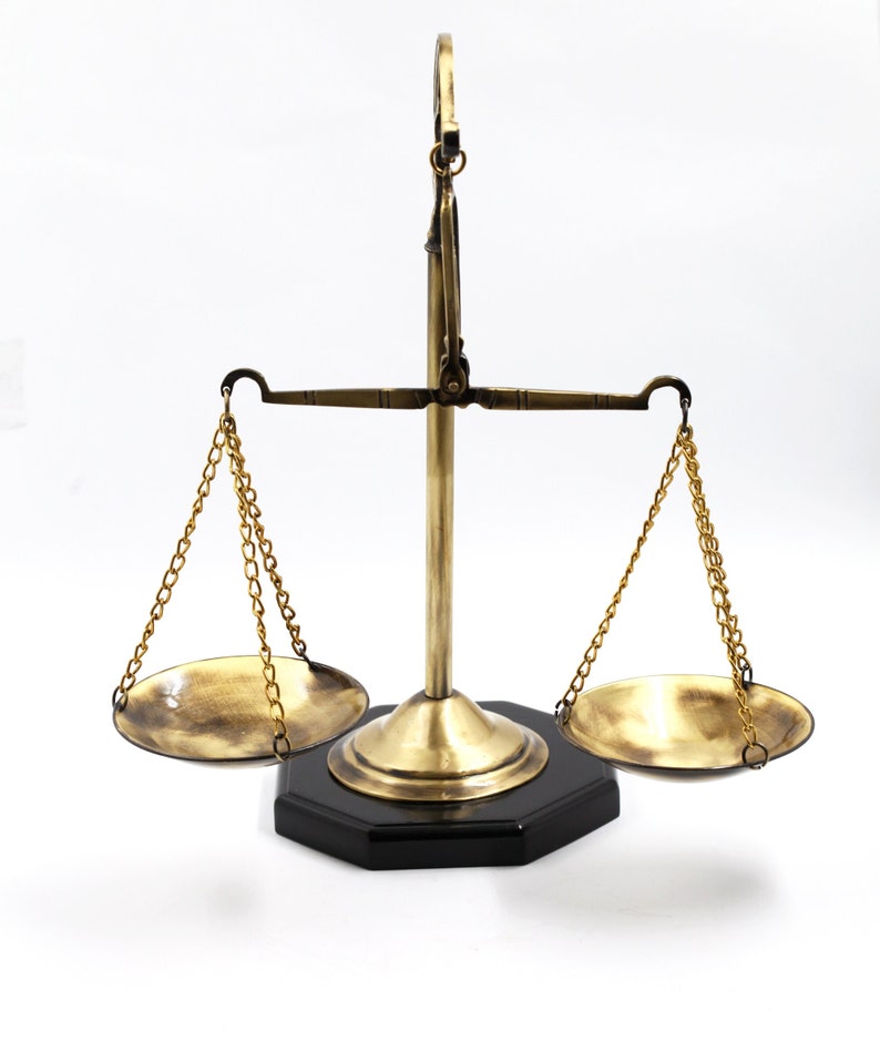 Brass Decorative Scale – Metal Balance Scales for Desk, Law Office ...